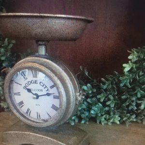 Accents | Rustic Farmhouse Galvanized Vintage Scale Clock | Poshmark